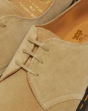 Dr. Martens 1461 Made In England Buck Suede Oxfords - Cream