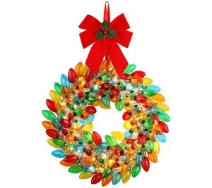 MR. CHRISTMAS Nostalgic 17' C9 Bulb Wreath - One-color