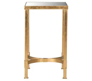 SAFAVIEH Halyn Gold Leaf Mirror Top End Table - One-color