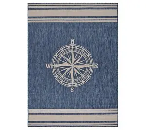 HOMEROOTS 3' X 5' Navy Nautical Indoor Outdoor Rea Rug - One-color