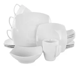 Gibson Zen Buffetware 16-piece Square Dinnerwar E Set - One-color