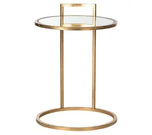 SAFAVIEH Calvin Round Gold Leaf End Table - One-color