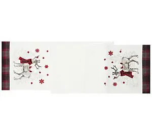 C&F HOME 13' X 72' Frosty Deer Table Runner - One-color