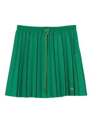 Lacoste Women’s Live Heritage Short Pleated Drawstring Skirt