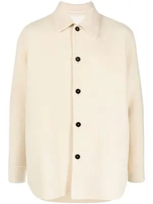 JIL SANDER Button-up Long-sleeved Shirt Jacket - Neutrals
