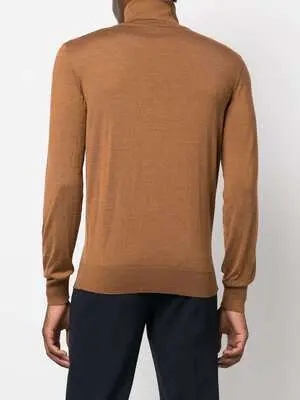 Zegna Roll Neck Jumper - Brown