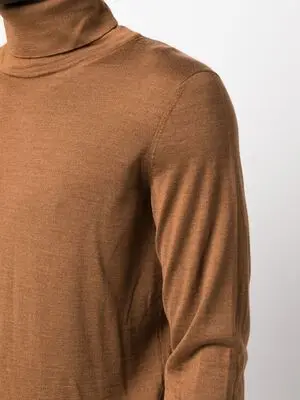 Zegna Roll Neck Jumper - Brown