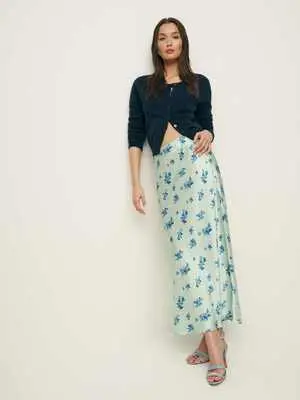 REFORMATION Layla Silk Midi Skirt Leonie