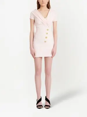 Balmain Fitted Button-embossed Mini Dress