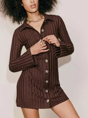 Reformation Benton Knit Dress - Cafe | Editorialist