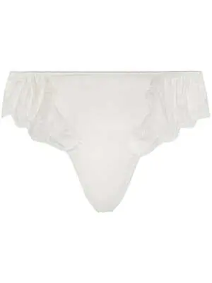 Dolce & Gabbana Lace-detail Satin Thong - White