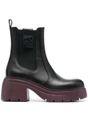 Liu Jo Carrie Leather Ankle Boots - Black