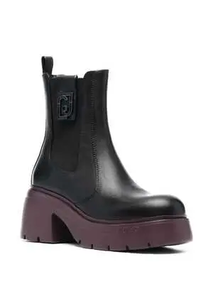 Liu Jo Carrie Leather Ankle Boots - Black
