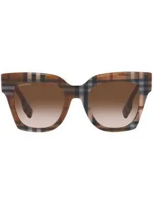 Burberry Check-pattern Sunglasses - Brown