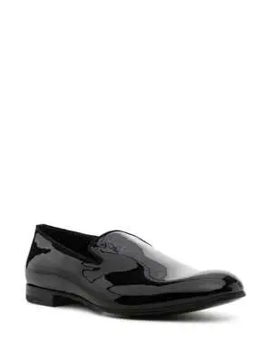 Giorgio Armani High-shine Finish Loafers