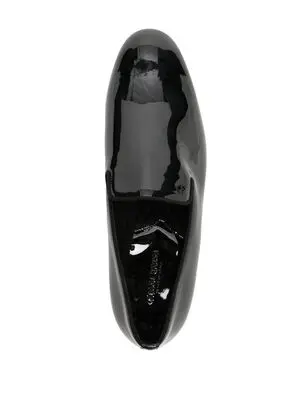 Giorgio Armani High-shine Finish Loafers