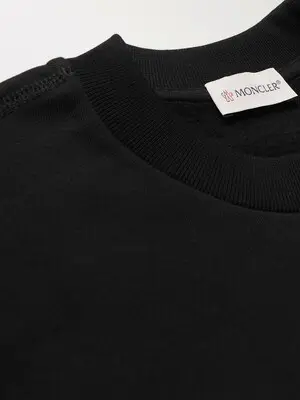 Moncler Logo-appliquéd Cotton-jersey Sweatshirt - Black