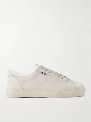 Moncler Moncler - New Monaco Shearling-Lined Suede Sneakers - Men - Neutrals  Neutrals