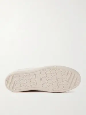 Moncler New Monaco Shearling-lined Suede Sneakers - Neutrals