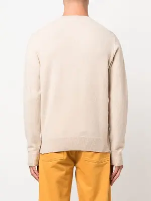 Maison Kitsuné Logo-patch Wool Jumper - Neutrals