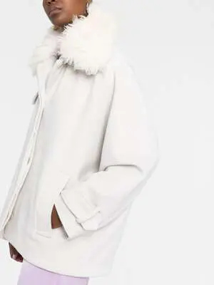 Stella McCartney Faux-fur Collar Wool Coat