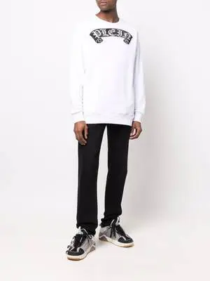 Philipp Plein Crystal Logo Sweatshirt - White