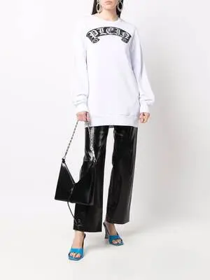 Philipp Plein Crystal Logo Sweatshirt - White