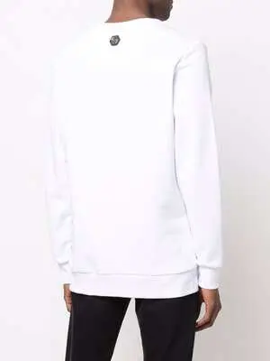 Philipp Plein Crystal Logo Sweatshirt - White