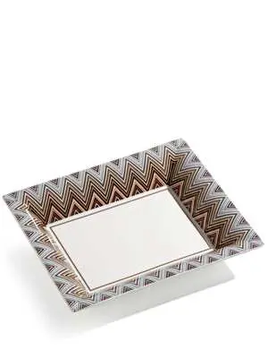 Missoni Jarris Zigzag-pattern Tray - White