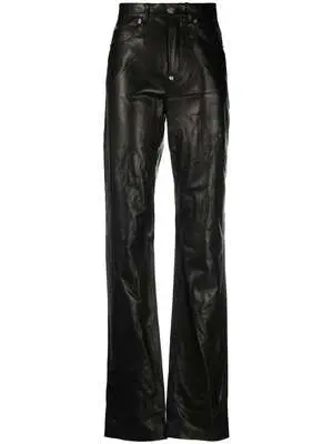 Philipp Plein Straight-leg Lambskin Trousers