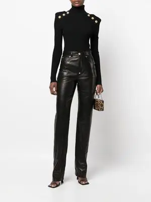 Philipp Plein Straight-leg Lambskin Trousers
