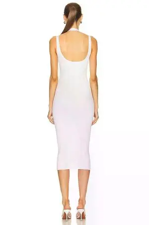 Alaïa Ribbed Halterneck Midi Dress With Shoulder Cut-outs