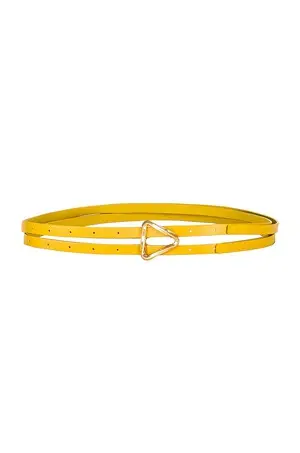 Bottega Veneta Triangle Leather Belt - Pollen & Gold