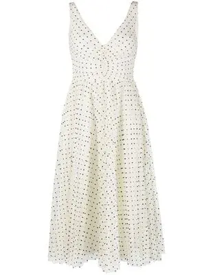 Red Valentino Polka Dot Flared Dress