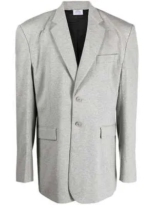 Vetements Single-breasted Shoulder-pad Blazer - Grey