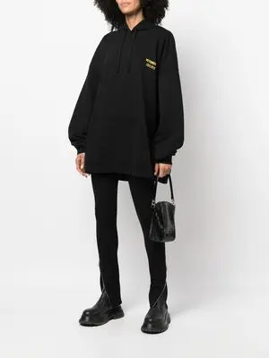 Vetements Embroidered Logo Hoodie - Black