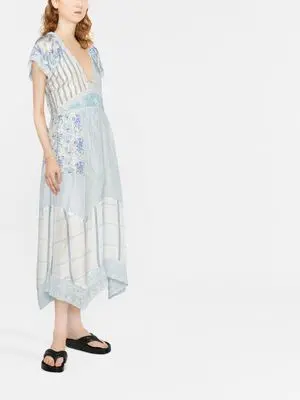 LoveShackFancy Patchwork Midi Dress