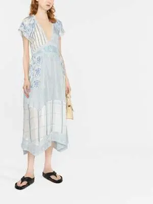 LoveShackFancy Patchwork Midi Dress