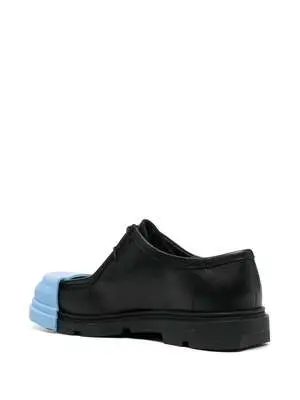 Camper Lace-up Leather Derby Shoes With Rubber Toecap And Lug Sole - Black