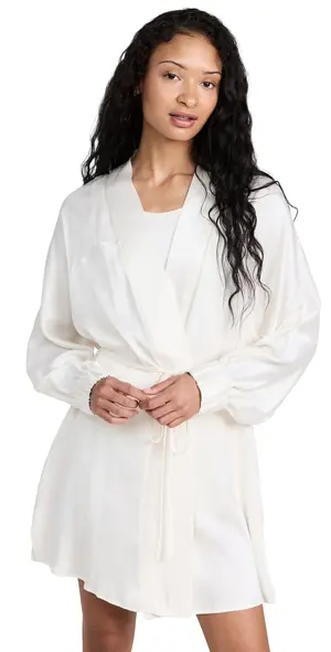 Lunya Washable Silk Robe - Tranquil White