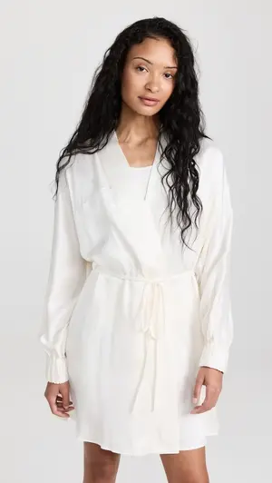 Lunya Washable Silk Robe - Tranquil White