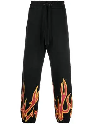 Palm Angels Flame-detail Track Pants - Black