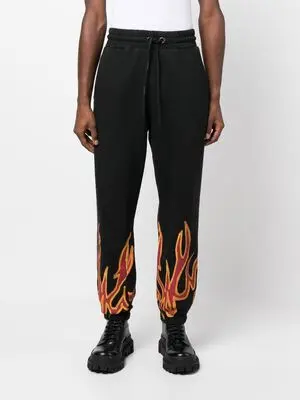 Palm Angels Flame-detail Track Pants - Black