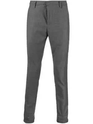 DONDUP Virgin Wool Tapered Trousers - Grey