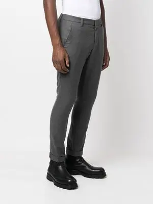 DONDUP Virgin Wool Tapered Trousers - Grey
