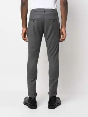 DONDUP Virgin Wool Tapered Trousers - Grey
