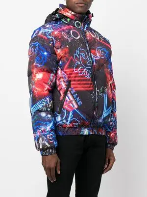 Versace Motif-print Down-filled Jacket