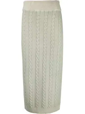 Woolrich Cable-knit Virgin-wool Skirt - Green