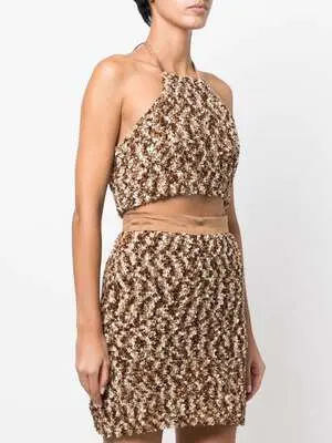 LUKHANYO MDINGI Textured-knit Halter Top