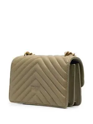 Pinko Logo-embellished Chevron Shoulder Bag